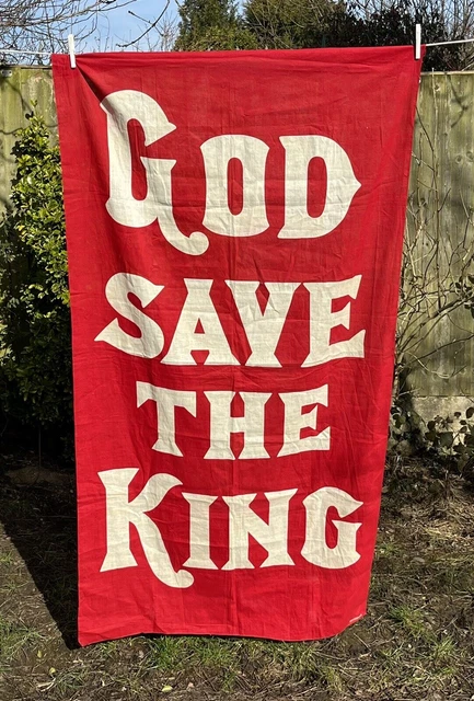 KING GEORGE VI Banner Flag God Save The King Original Large 180cm X 100 ...