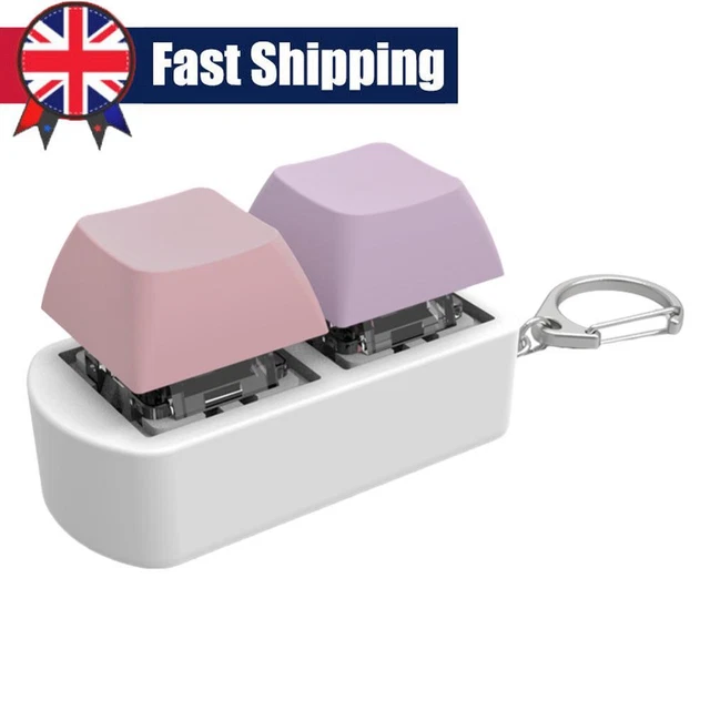 FIDGET CLICKER 2 Keys Keyboard Fidget Keychain Key Switch Keychain ...