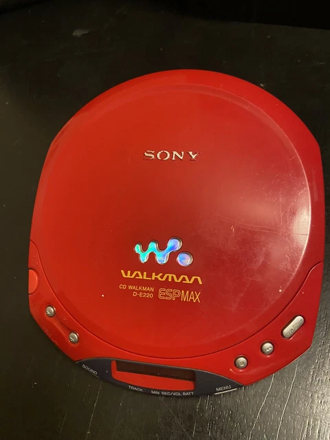 SONY WALKMAN DE220 ESP MAX Personal CD Player VTG - Red (D-E220) TESTED ...