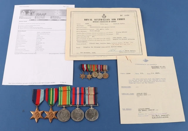 AUSTRALIA 1939-45 RAAF Flying Officer Pacific Star group of 5 medals ...