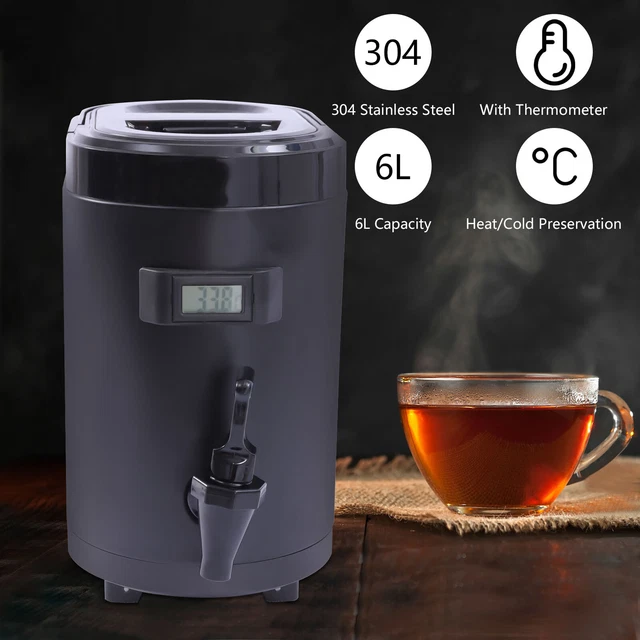 PORTABLE HOT COLD Insulated Beverage Dispenser 6L Thermal Coffee Carafe ...