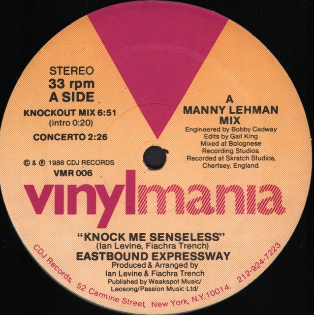 EASTBOUND EXPRESSWAY KNOCK Me Senseless 12" vinyl USA Vinylmania 1986 ...