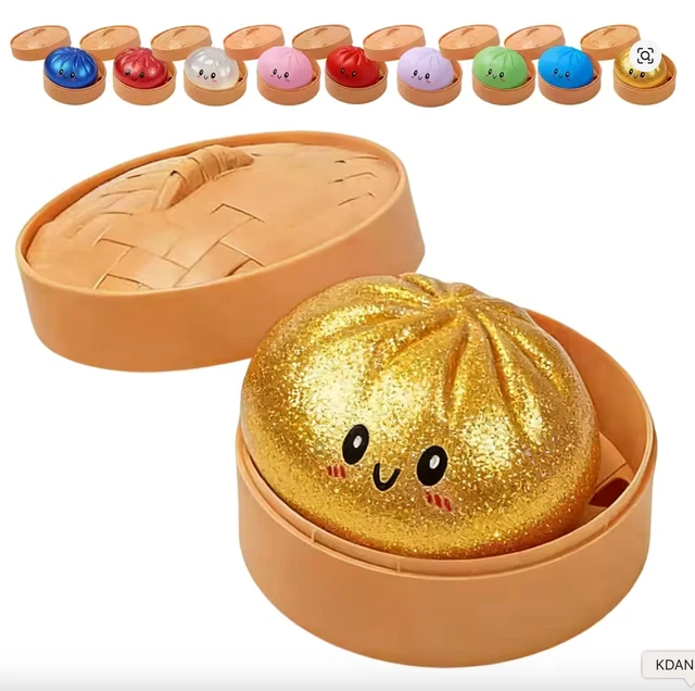 DUMPLING GLITTER DUMPLING Squishy with Box Dumplings Sensory Squeeze ...