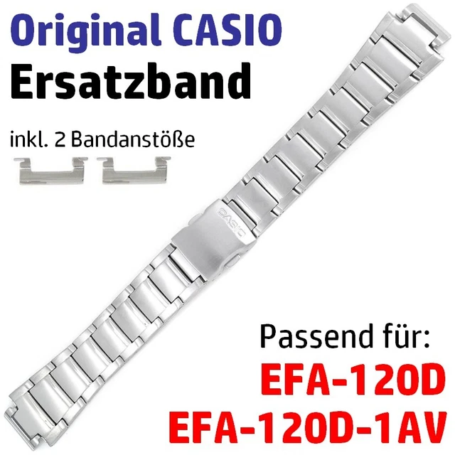 WATCH STRAP CASIO for EFA-120D, EFA-120D-1AV, Stainless; New, Genuine ...