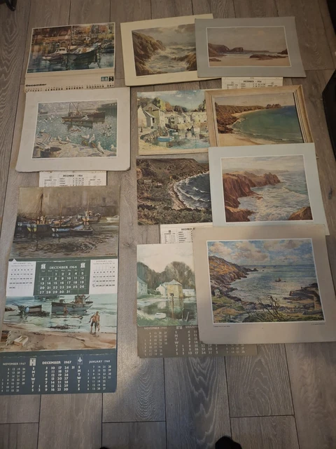 12 VINTAGE HOLMANS Used Calendars Depicting Cornish Scenes 1950/60s £10 ...
