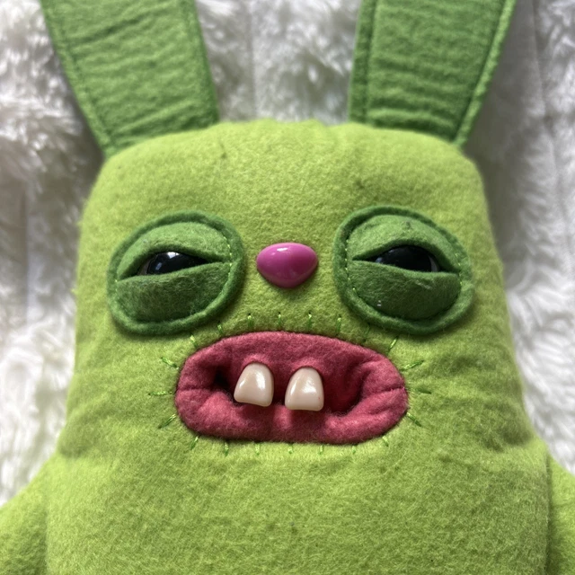 FUGGLER GREEN RABBIT Funny Ugly Monster Soft Toy Plush retired £6.50 ...