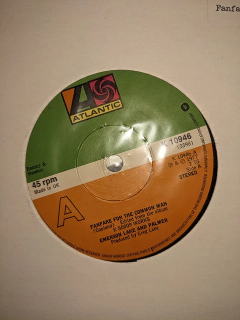 EMERSON LAKE AND PALMER FANFARE FOR THE COMMON MAN 50/1 (50) 2 Track 7 ...