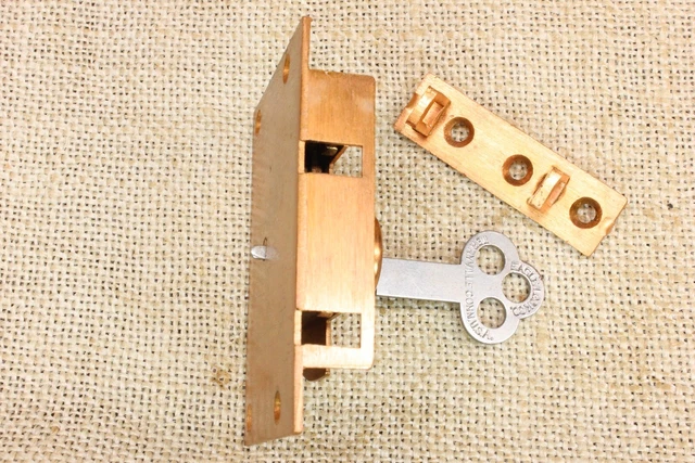 OLD HALF MORTISE Grab Lock Lever Hope Chest Blanket Box Copper Barrel ...