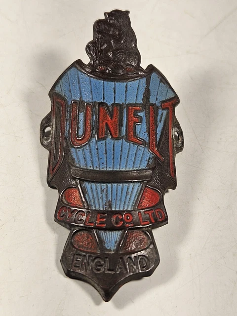 VINTAGE DUNELT BICYCLE Head Badge $24.95 - PicClick
