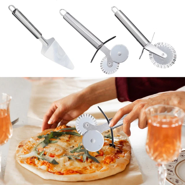 PIZZA CUTTER PROFESSIONAL Stainless Steel Pizza Cutter Server Non-stick ...