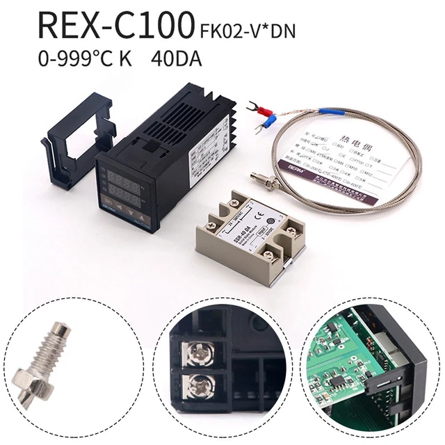 DIGITAL LCD REX-C100 PID-Temperature Controller Set K Thermocouple SSR-25A/40A £19.02 - PicClick UK