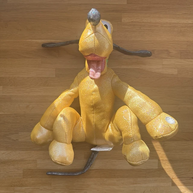DISNEY 100 PLUTO Plush Soft Toy With Sounds Gold & Glitter £4.88 ...