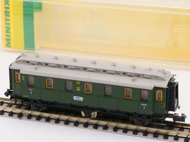 MINITRIX 3166 EXPRESS Train Car 3rd Class DRG Scale N Read OVP 1706-03 ...