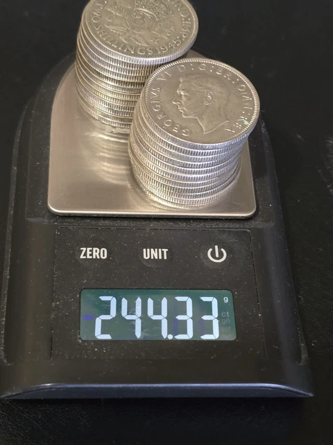 PRE 1947 BRITISH Silver Florin / 2 Shilling Coins - 244 Grams, No Same ...