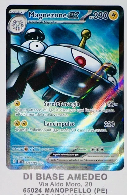 POKEMON MAGNEZONE EX FULL ART 226/198 SCARLATTO E VIOLETTO ITA NM/MINT ...