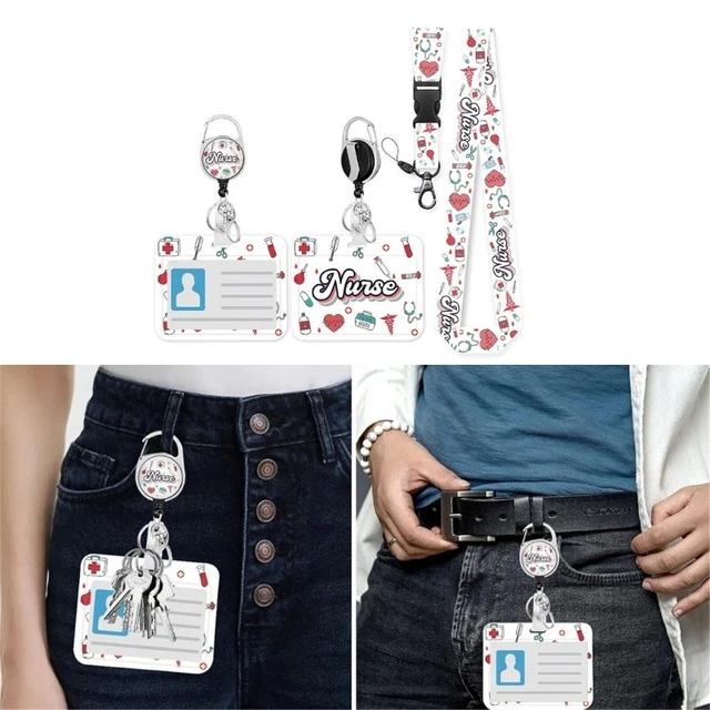 RETRACTABLE LANYARD WITH Card Holder Water Resistant Card Sleeve Badge ...