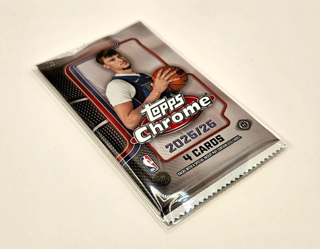 2025-26 TOPPS CHROME Basketball HOBBY Pack Sealed From Fresh Hobby Box ...