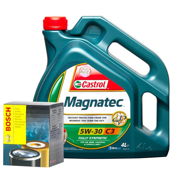CASTROL MAGNATEC 5W30 - C3 Spec Engine Oil 4L and Bosch Oil Filter ...