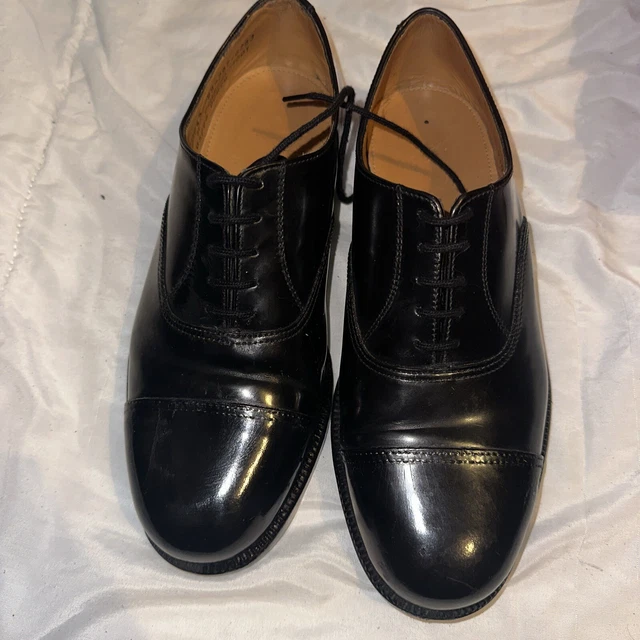 BRITISH ROYAL NAVY Issue Black Parade Military Shoes Size 7 “DC4bESL ...