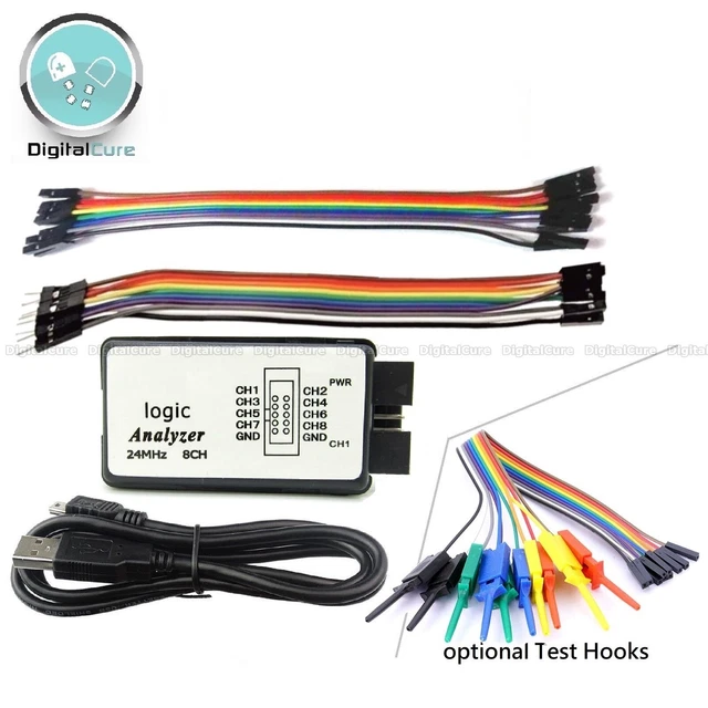 LOGIC ANALYSER 8 Channel 24MHz USB Analyzer Dupont cable optional Test ...