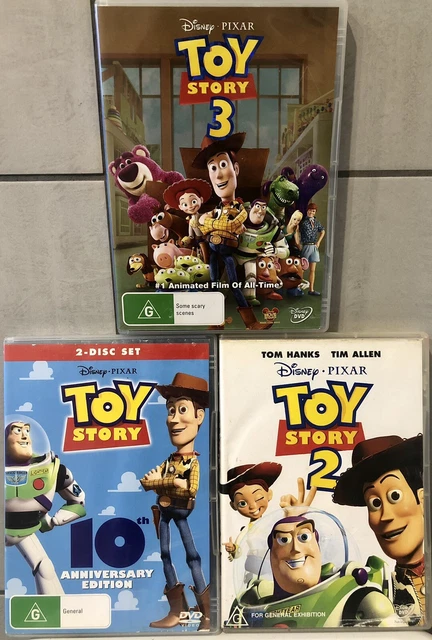 TOY STORY 1, 2 & 3🍿DVD 4X Disney Pixar Animated Kids & Family Movies R4 ...