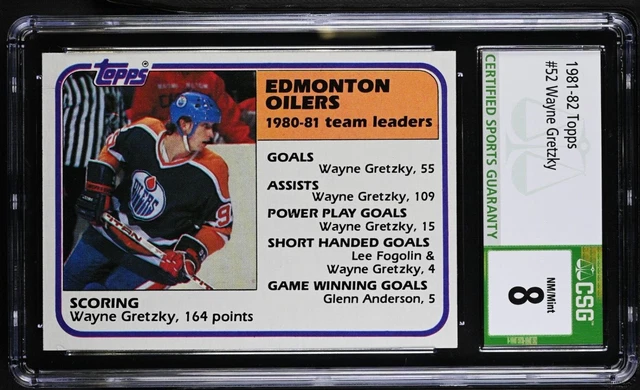 1981-82 TOPPS WAYNE Gretzky Oilers Leader #52 CSG 8 NEUF COMME NEUF ...