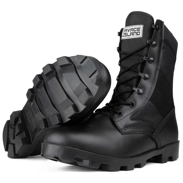 JUNGLE BOOTS VIETNAM Era Leather Panama Military Sole US Army Combat ...
