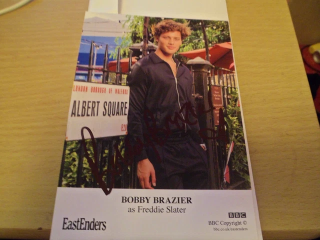 EASTENDERS CAST CARD Bobby Brazier (Freddie Slater) Hand Signed £35.00 ...