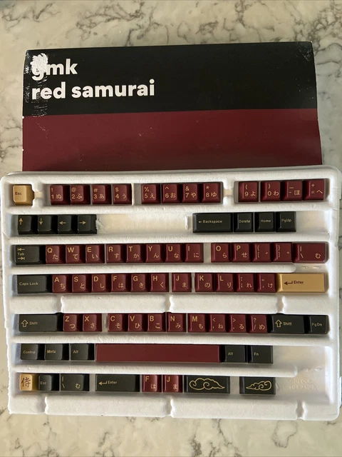 GMK RED SAMURAI Keycap Set 65% Kit ~ 75 pieces ~ Drop + Redsuns EUR 96 ...
