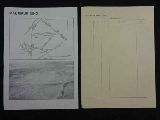 ORIGINAL WW2 RAF Map / Data Sheets for the "MAURIPUR SIND" Airbase ...