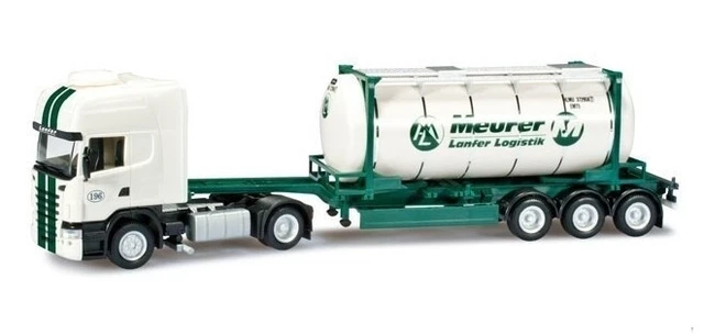 HERPA, SCANIA R09 Topline avec remorque porte container LANFER, échelle ...
