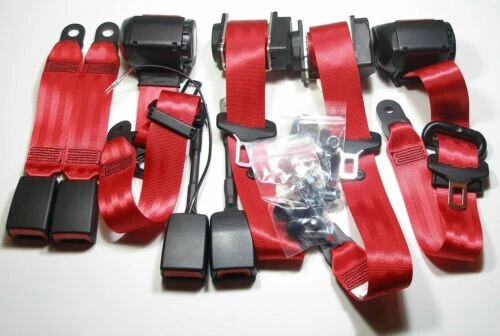 SATZ (4) SICHERHEITSGURTE indisch-rot Porsche 911 993 / 964 TRW ,made ...