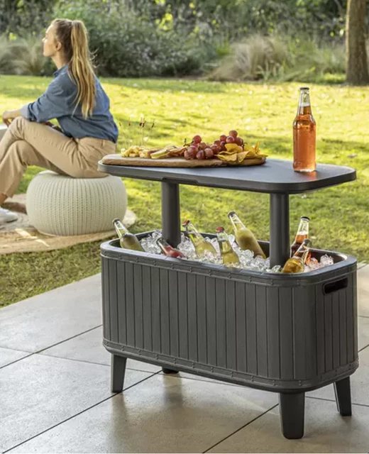 KETER BEVY BAR Cocktail Table, Polypropylene, Anthracite Grey £95.99 ...
