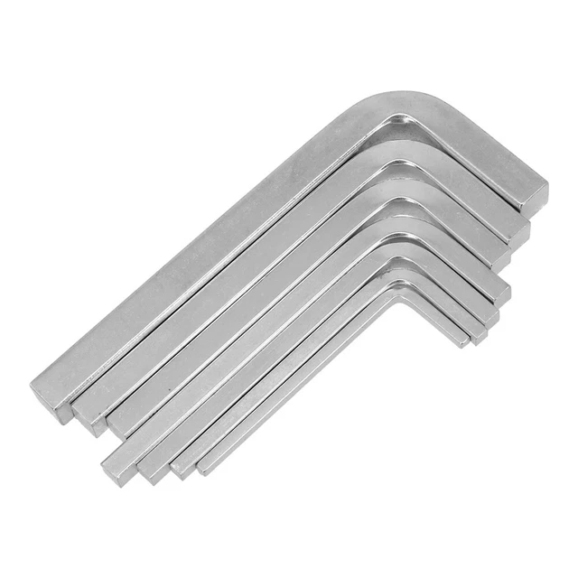 SET OF 7 L Shaped Square Head Wrenches 4 Point Key Screwdriver Vanadium ...