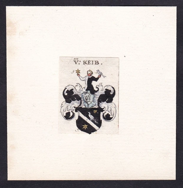 KEIB KEIP ARMOIRIES Coat De Arms Blason Héraldique Heraldry Gravure sur ...
