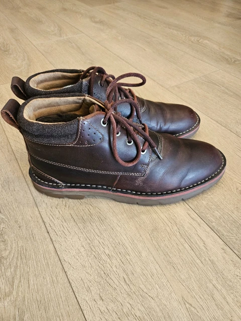 CLARKS VARICK HEAL Men's WarmLined Brown Leather Boots - UK 8G £30.00 ...