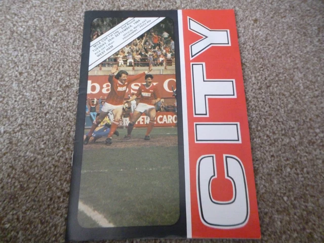 BRISTOL CITY V West Ham United Tuesday 25Th September 1984 League Cup £ ...