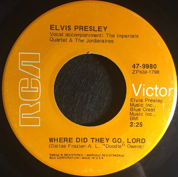 ELVIS PRESLEY - Where Did They Go Lord - Used Vinyl Record 7 - H8100z ...