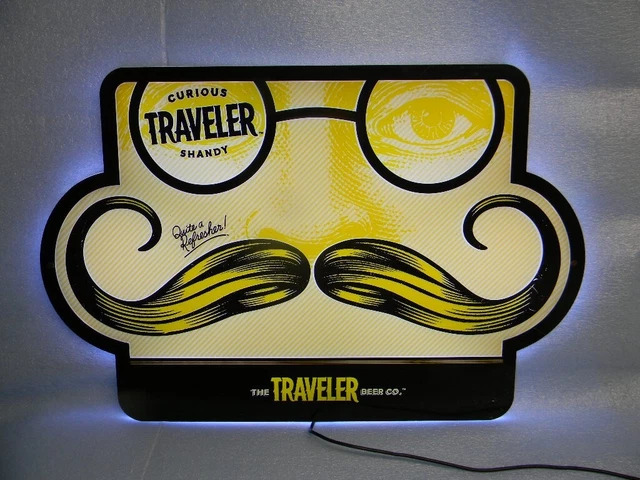 RARE SAMUEL SAM Adams Traveler Beer Shandy Led Light Up Sign Mustache ...