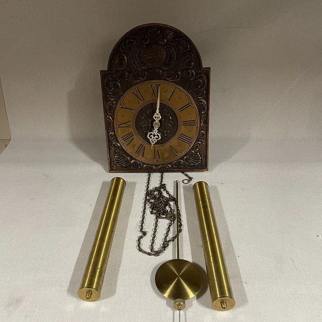 JUNGHANS VINTAGE WEIGHTED Wall Clock Midcentury Retro Chiming Fully ...