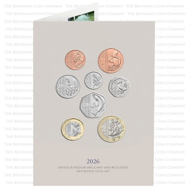 2026 DEFINITIVE BRILLIANT Uncirculated UK Annual Commemorative Coin Set ...