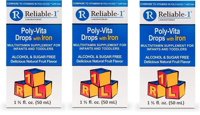 RELIABLE-1 LABORATORIES POLY-VITA Infant Toddler Multivitamins Drops 3 ...