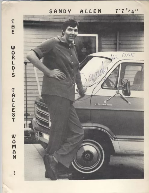 WORLDS TALLEST WOMAN Sandy Allen Autograph Scarce Signed Fantastic £220 ...