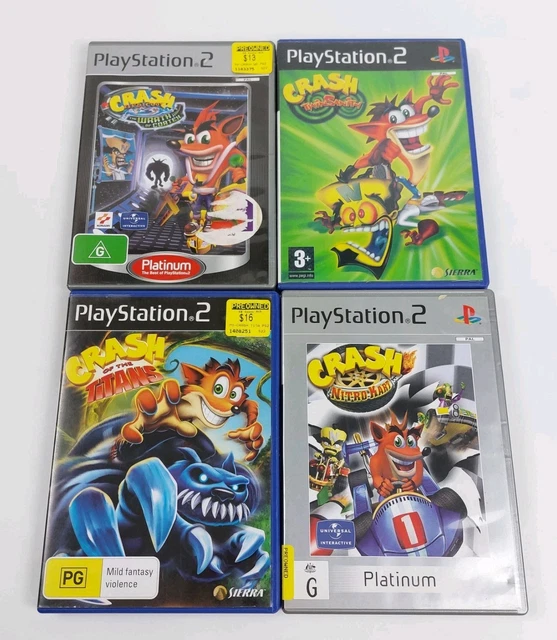 CRASH BANDICOOT SONY PlayStation 2 4x Games Bundle PS2 PAL ALL w ...