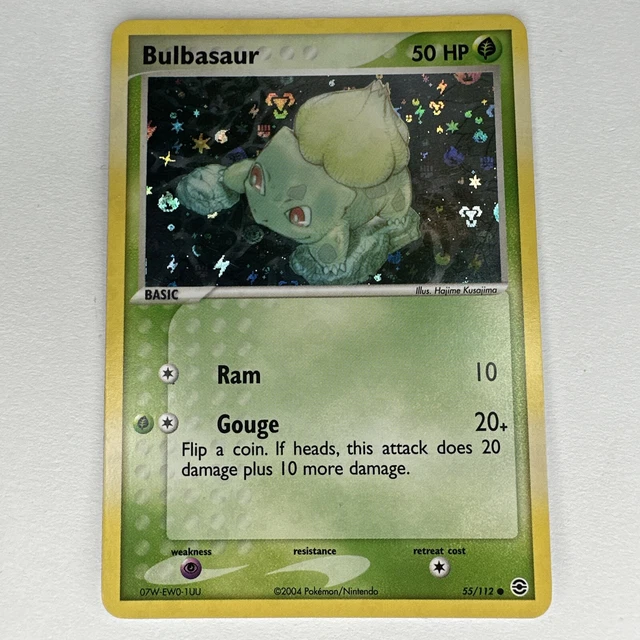 BULBASAUR 55/112 EX FireRed & LeafGreen Reverse Holo Pokemon card NM ...