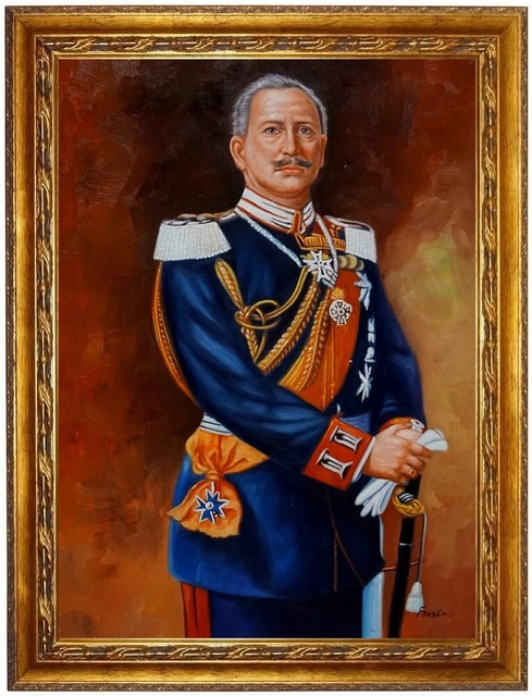 ÖLBILD KAISER WILHELM II in Uniform, Robert Hahn Gemälde HANDGEMALT ...
