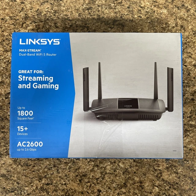 LINKSYS MAX-STREAM AC2600 Dual-Band 4x4 WiFi 5 Router, 1800 sq. ft ...