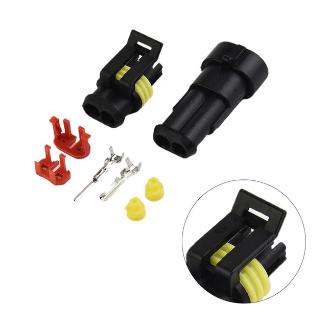 PLUG CONNECTOR KIT 2-Pin Way Auto Electrical Wire Accessories Male ...