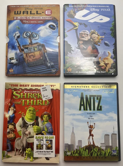LOT OF 12 - Animation Movie DVDs - 1990s and early 2000s - Pixar, Shrek ...