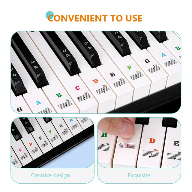 10 SHEETS STICKERS Piano Keyboard Decals Electronic Keyboards £20.89 ...